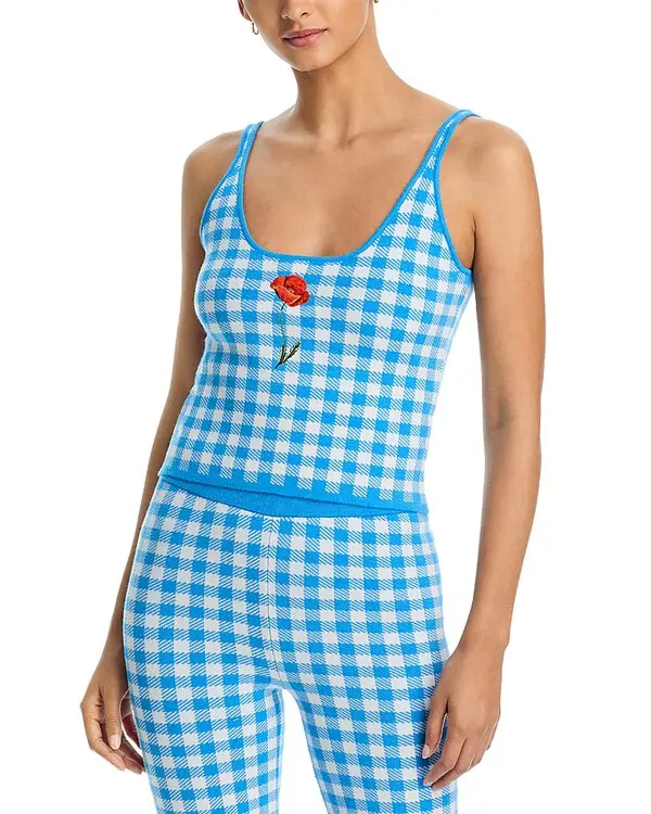 Aqua Printed Sleeveless Top - Blue