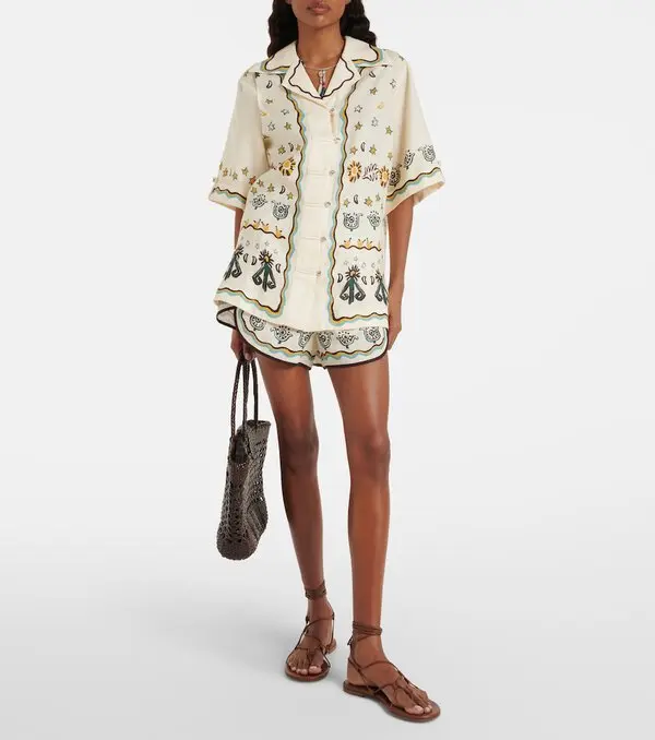 ALEMAIS Antoinette Printed Linen Shirt - Multicoloured