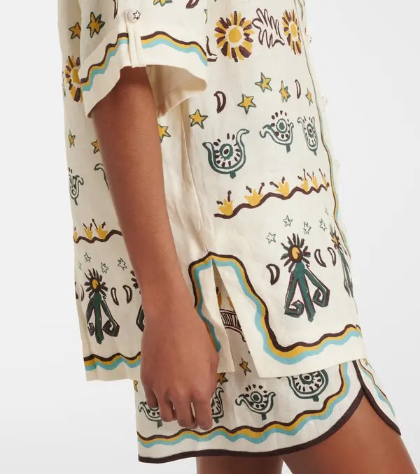 ALEMAIS Antoinette Printed Linen Shirt - Multicoloured