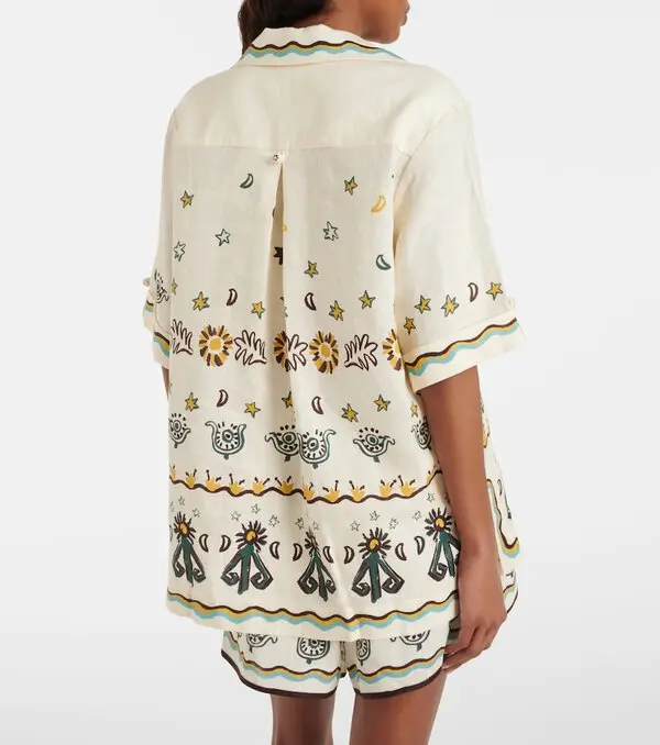 ALEMAIS Antoinette Printed Linen Shirt - Multicoloured