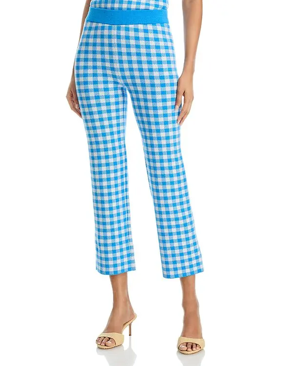 Aqua Printed Ankle Length Pants - Blue