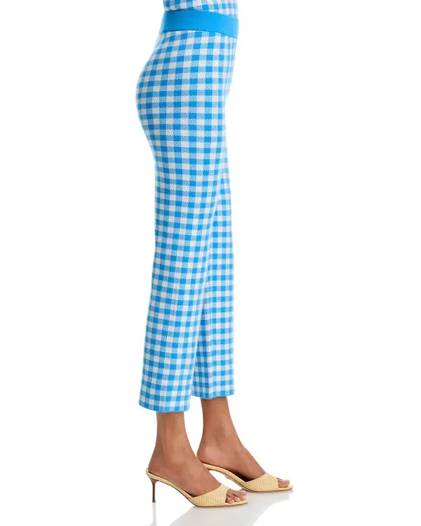 Aqua Printed Ankle Length Pants - Blue