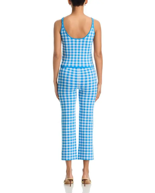 Aqua Printed Ankle Length Pants - Blue