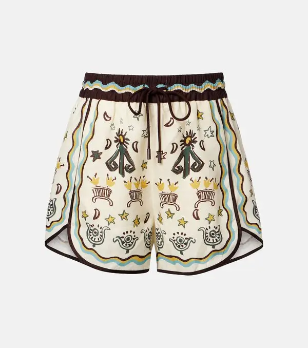 ALEMAIS Sun Dancer Printed Linen Shorts - Multicoloured