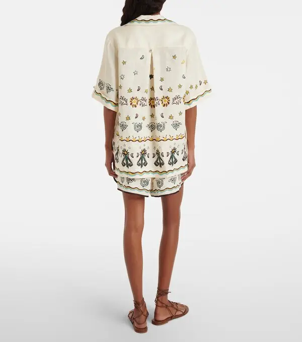 ALEMAIS Sun Dancer Printed Linen Shorts