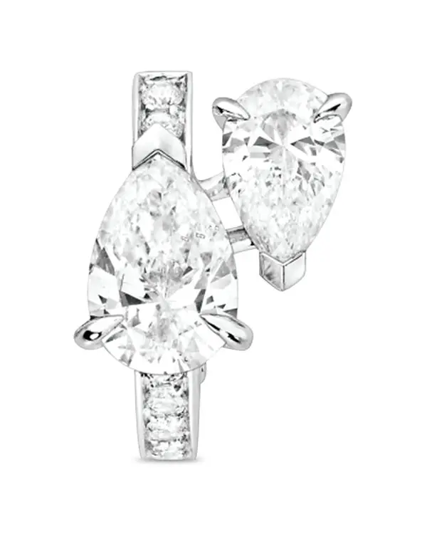 REPOSSI 18k Serti Sur Vide Diamond Left Side Earring - White Gold