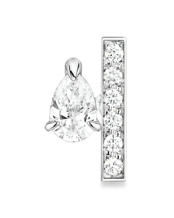 REPOSSI 18k Diamond Left Side Single Stud Earring - White Gold