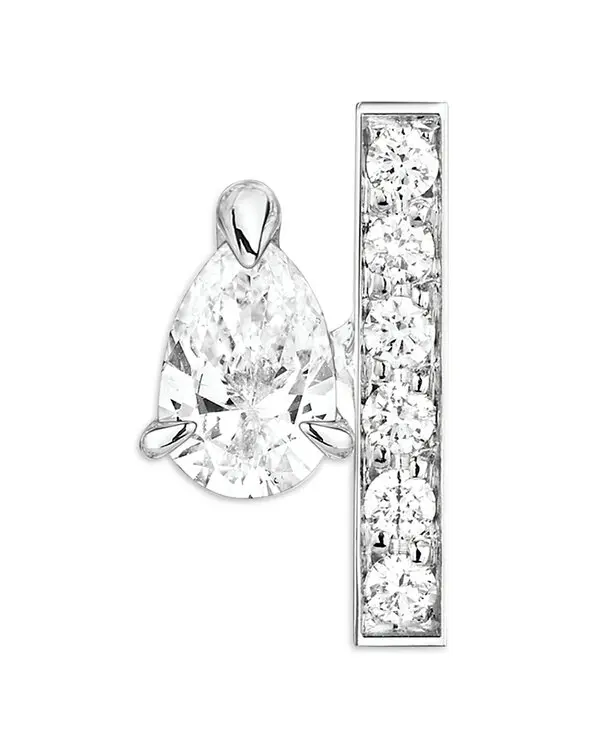 REPOSSI 18k Diamond Right Side Single Stud Earring - White Gold