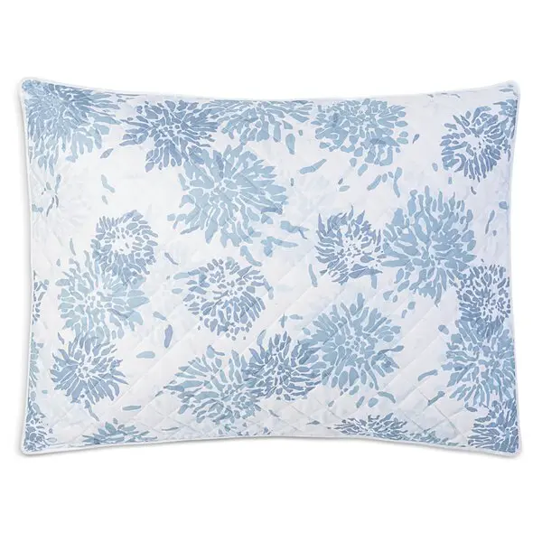 MATOUK Chrysanthemum Quilted Sham, King - Blue