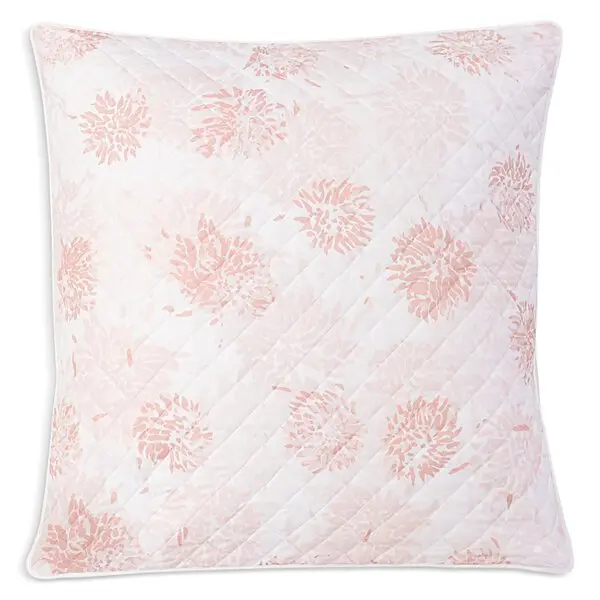 MATOUK Chrysanthemum Quilted Euro Sham - Blush