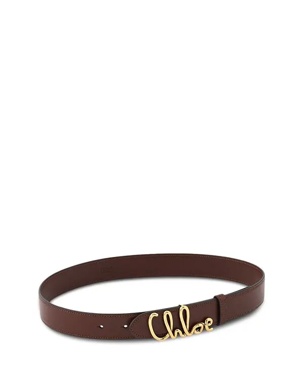 Chloé Iconic Leather Belt - Crafty Brown