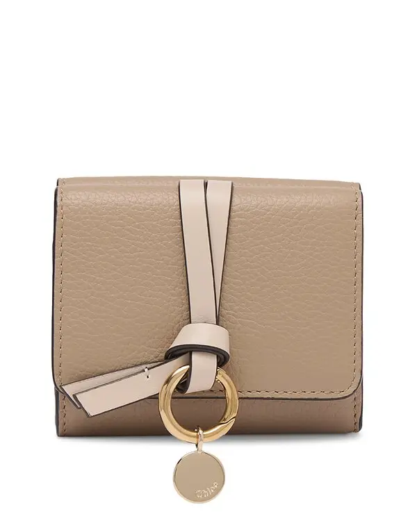 Chloé Alphabet Mini Leather Trifold Wallet - Boyish Brown