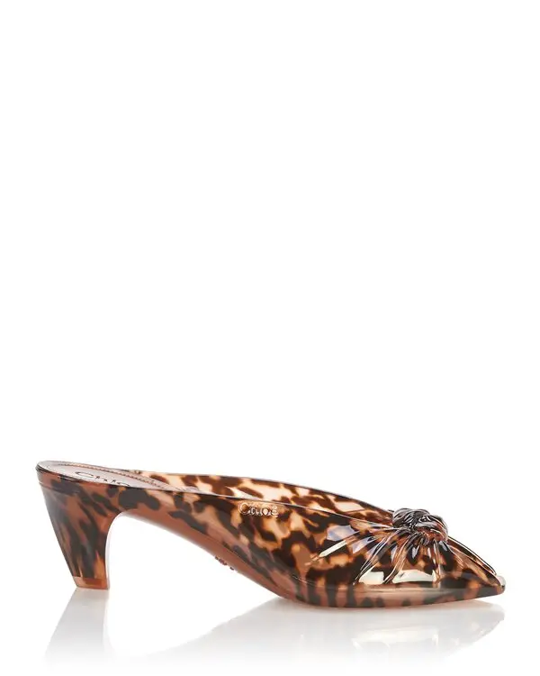 Chloé Jelly Mules With Knot Detail - Black Brown
