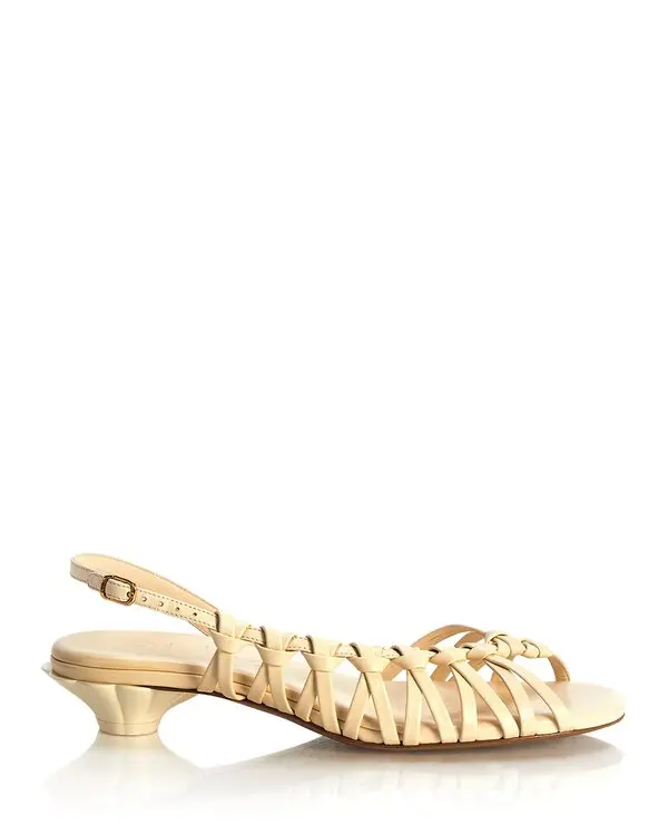 Chloé Estelle" Knot Strappy Heeled Sandals - Soft Ivory