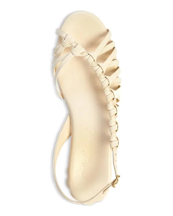 Chloé Estelle" Knot Strappy Heeled Sandals - Soft Ivory