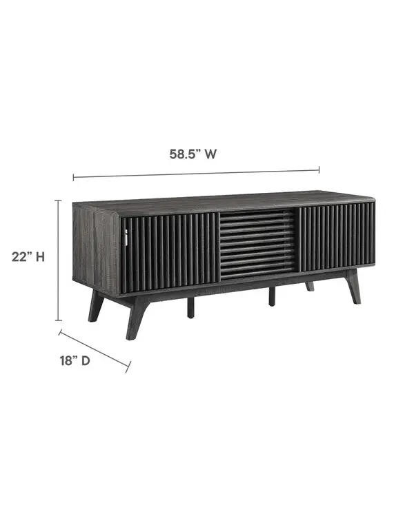 MODWAY Iterate 59" Tv Stand - Charcoal