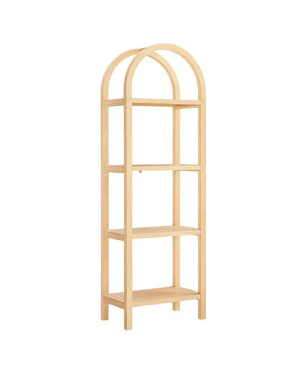 MODWAY Vexley 72 Inch Tall Narrow Arched Bookshelf