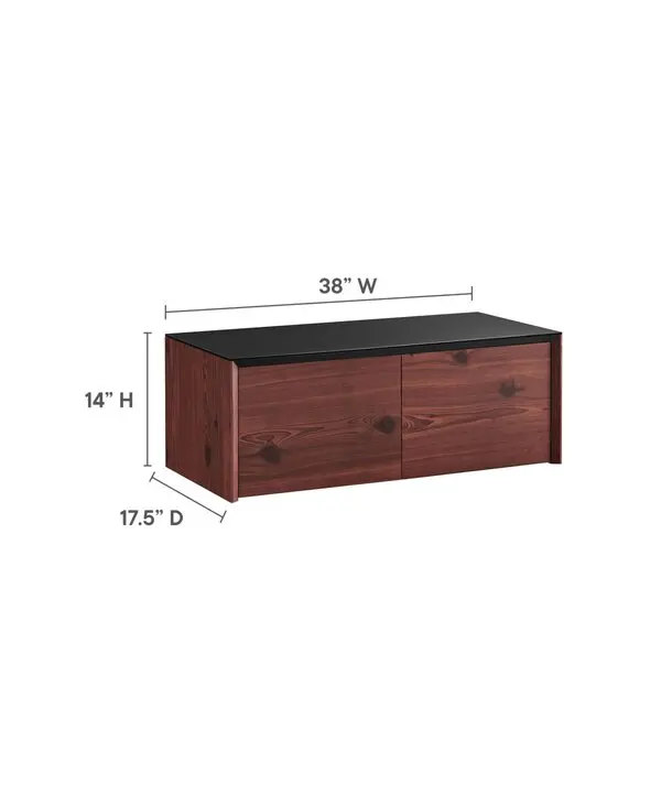 MODWAY Kinetic Wall-mount Office Storage Cabinet - Black Cherry