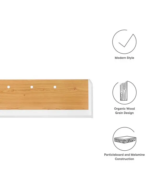 MODWAY Kinetic Wall-mount Shelf - White Natural
