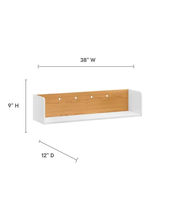 MODWAY Kinetic Wall-mount Shelf - White Natural