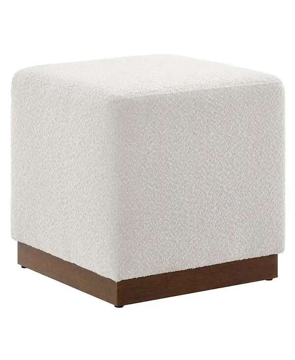 MODWAY Tilden 17" Square Boucle Upholstered Ottoman