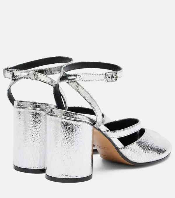 MAISON MARGIELA Tabi Metallic Leather Pumps - Silver