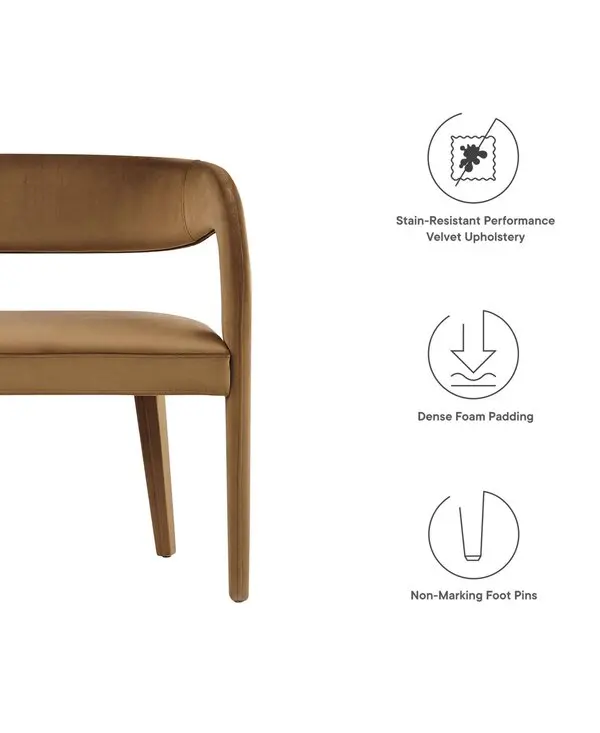 MODWAY Pinnacle Performance Velvet Accent Bench
