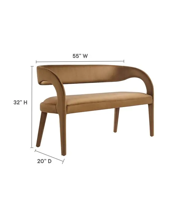 MODWAY Pinnacle Performance Velvet Accent Bench
