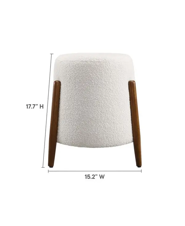 MODWAY Riven Upholstered Boucle Fabric Ottoman