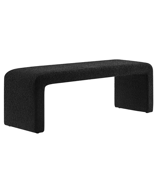 MODWAY Simba Boucle Fabric Waterfall Long Bench - Black