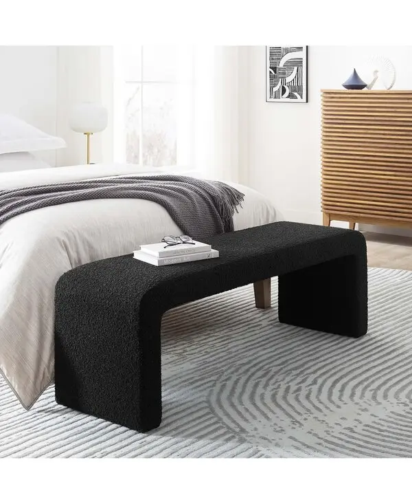 MODWAY Simba Boucle Fabric Waterfall Long Bench