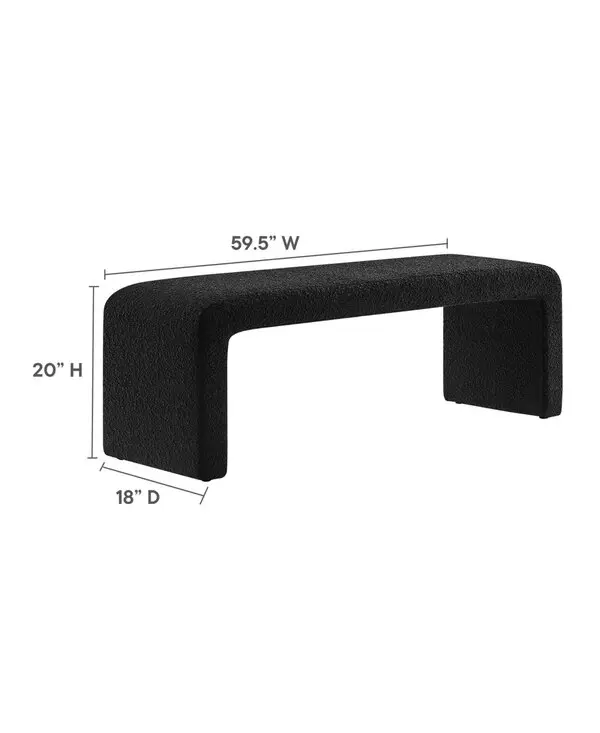 MODWAY Simba Boucle Fabric Waterfall Long Bench