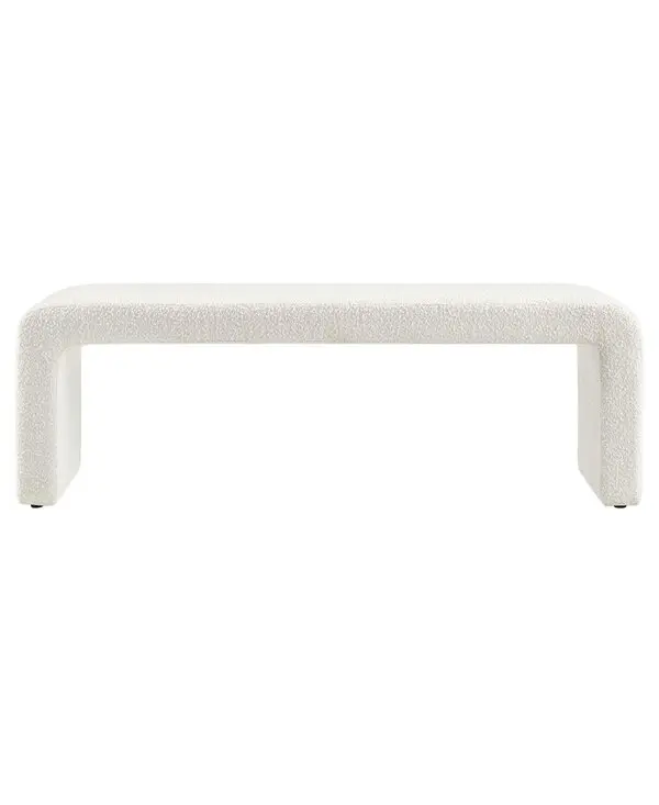 MODWAY Simba Boucle Fabric Waterfall Long Bench - Ivory