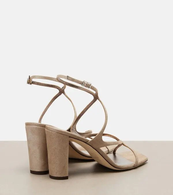 JIMMY CHOO Azie Suede Sandals - Beige