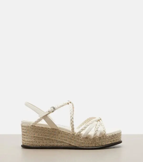 JIMMY CHOO Nyra Braided Espadrille Wedges
