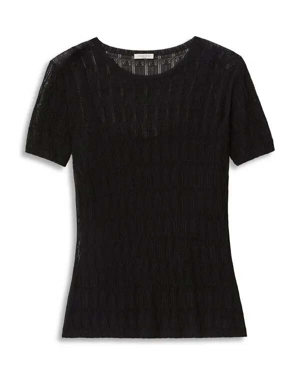 Lafayette 148 New York Lace Stitch Crewneck Sweater