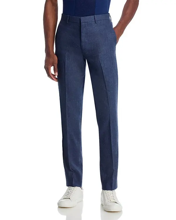 Theory Mayer Linen & Wool Slim Fit Suit Pants - Dark Blue