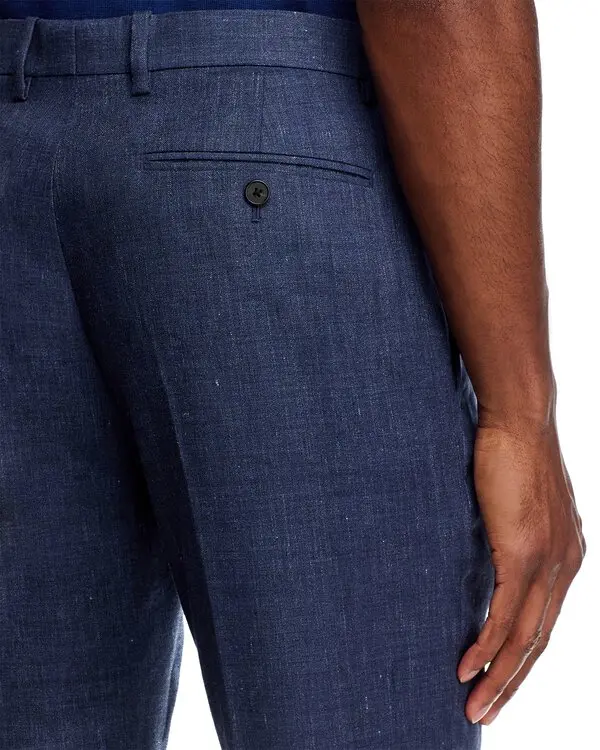 Theory Mayer Linen & Wool Slim Fit Suit Pants - Dark Blue