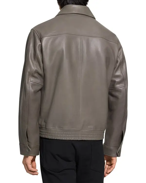 Theory Wyatt Leather Zip Up Jacket