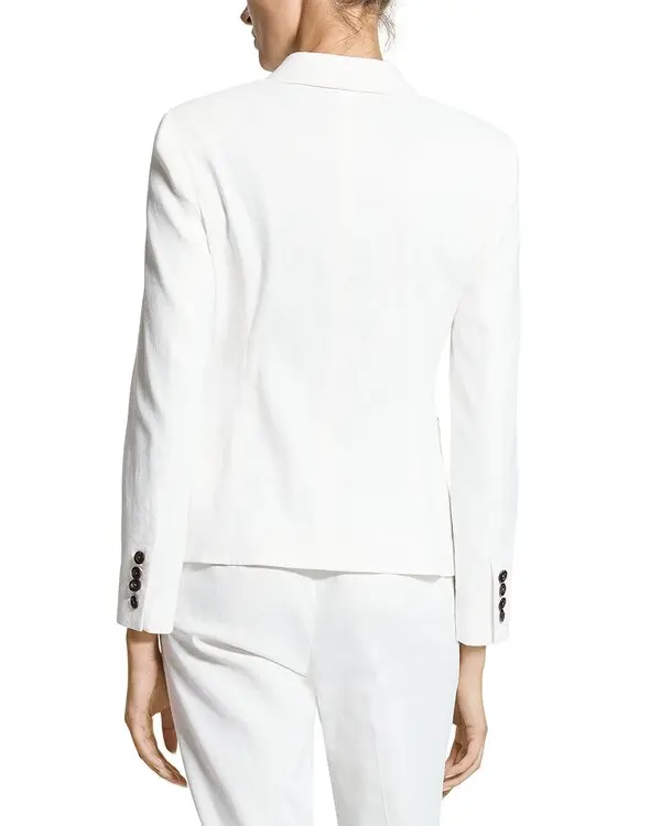 Theory Shrunken Linen Blend Jacket - White