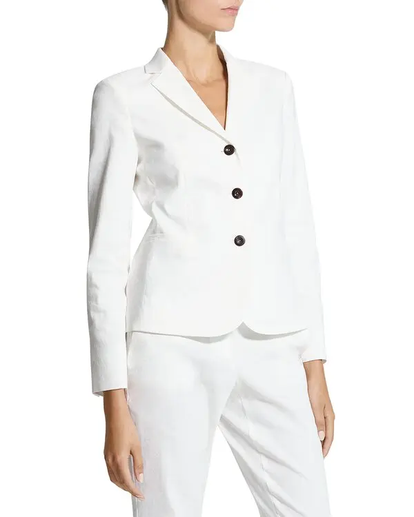 Theory Shrunken Linen Blend Jacket - White