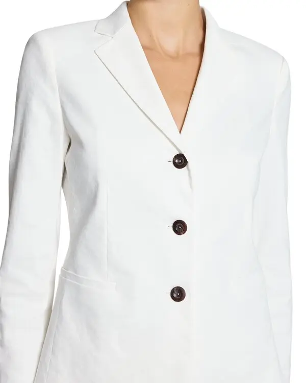 Theory Shrunken Linen Blend Jacket - White
