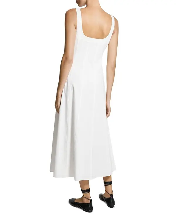 Theory Square Neck Seamed Dress - White