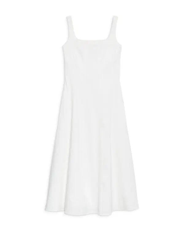 Theory Square Neck Seamed Dress - White