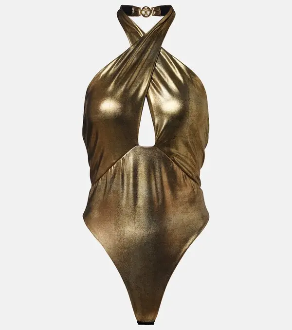 Roberto Cavalli Halterneck Bodysuit - Gold