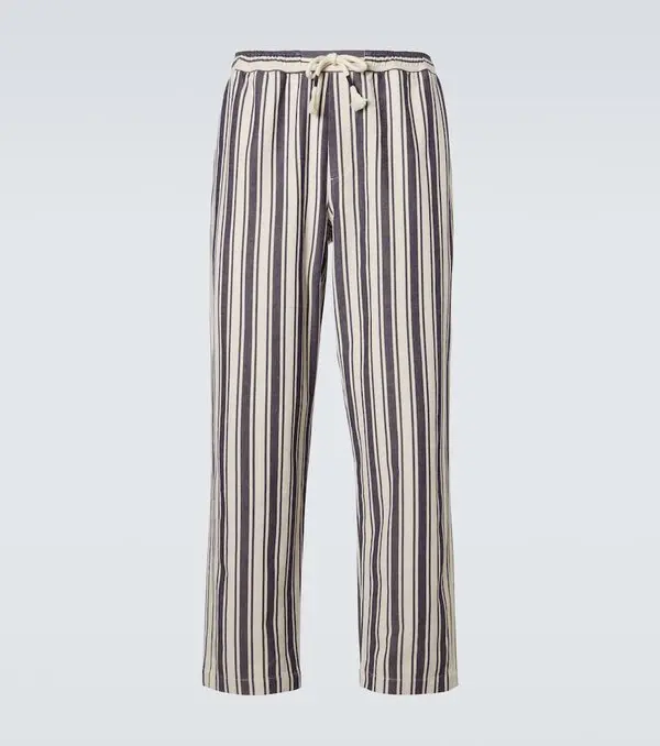 Orlebar Brown Sonoran Striped Cotton Straight Pants - Blue