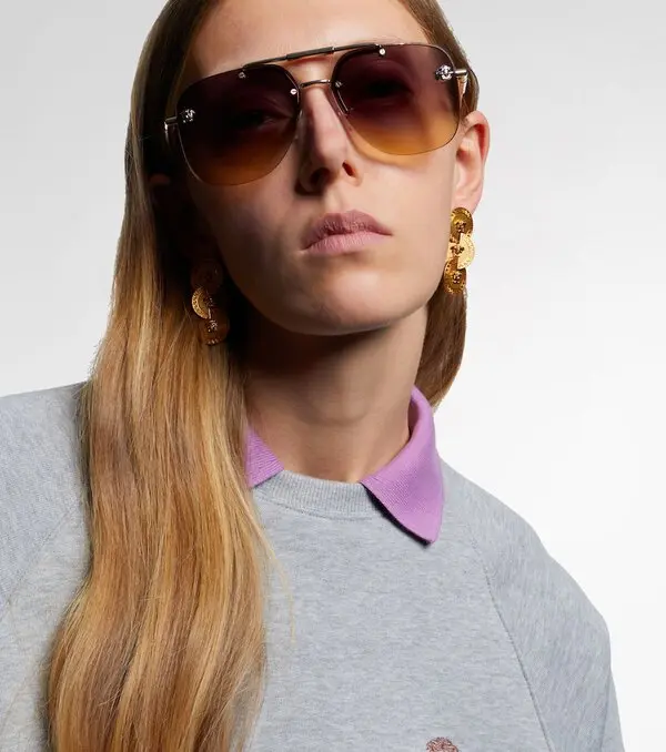 Versace Medusa Aviator Sunglasses