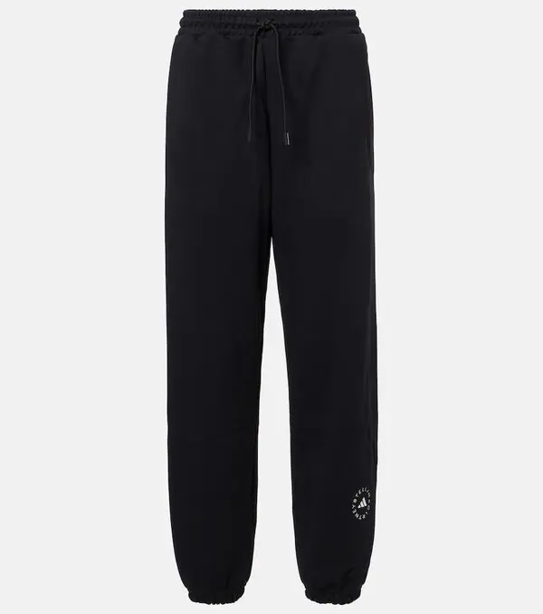 Adidas By Stella McCartney Logo Cotton-blend Sweatpants - Black