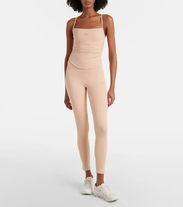 Adidas By Stella McCartney Ruched High-rise Leggings - Pink