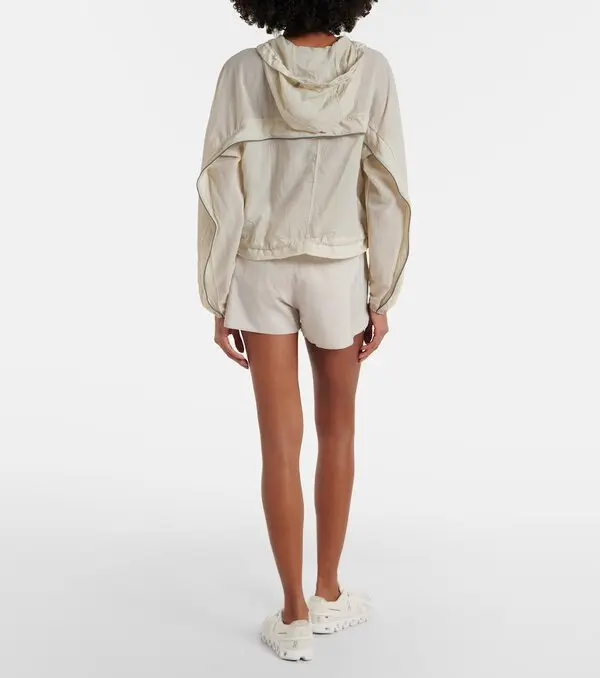 Adidas By Stella McCartney Gathered Hooded Track Jacket - Beige